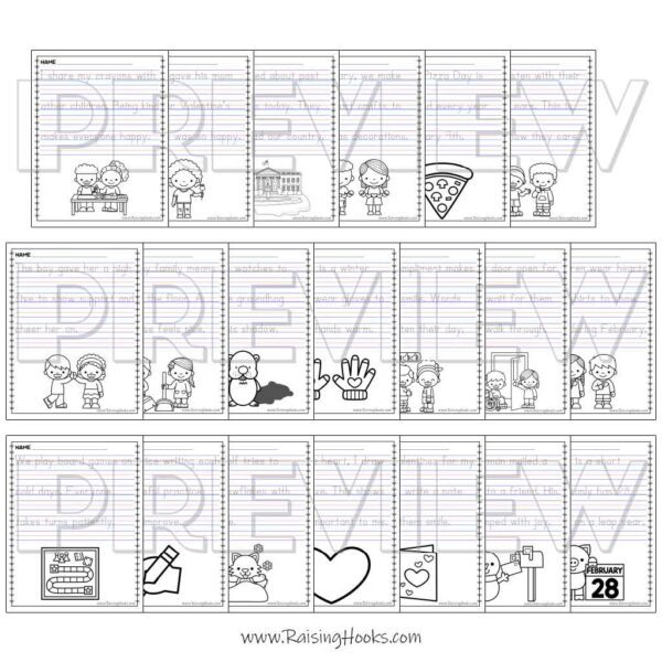February Copywork Worksheets – 20 Pages of Handwriting Practice ...