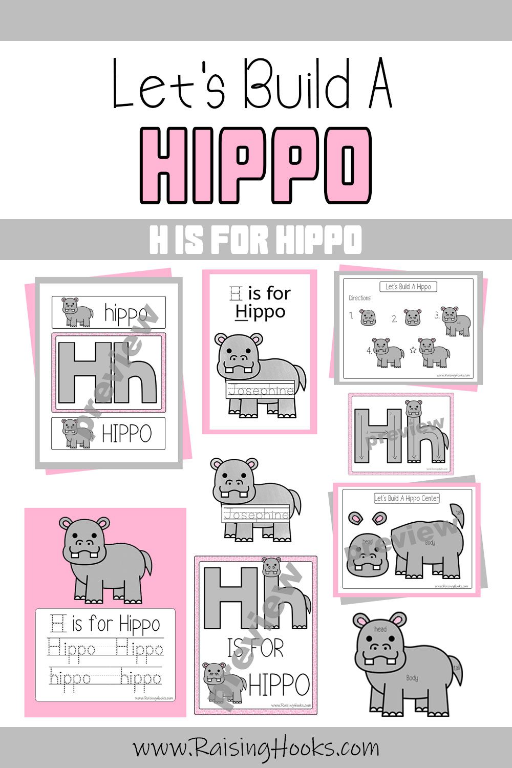 Let’s Build A Hippo – H is for Hippo - Raising Hooks