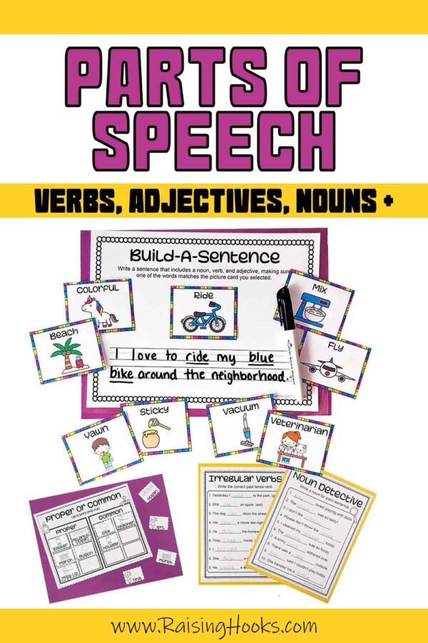 Parts of Speech Activities – Nouns, Verbs, Adjectives, Adverbs, Tenses ...